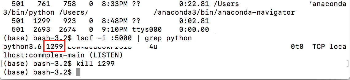 Flaskで OSError: [Errno 48] Address already in use が表示された時の対処法。 | ハンノマライフ。
